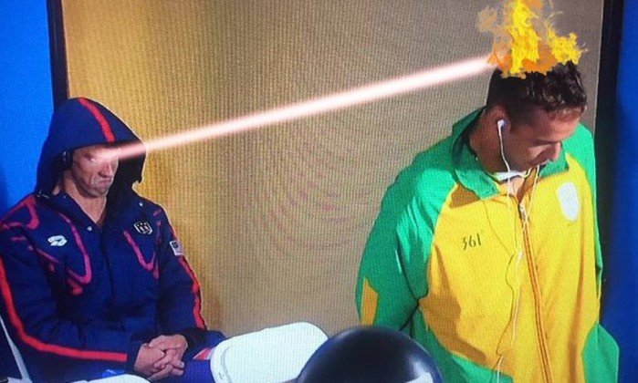 Michael Phelps vira meme raivoso e internet pira | Metrópoles