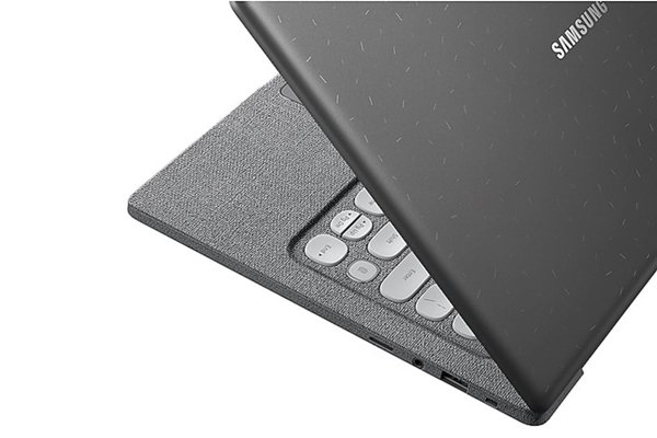 Notebook com design retrô traz teclas redondas de máquinas de escrever ...