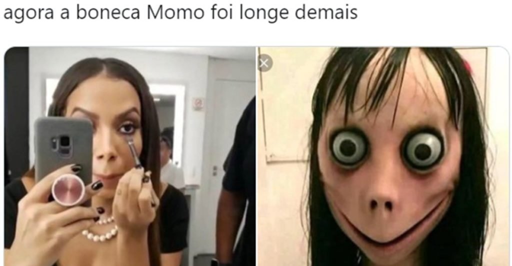 Anitta é comparada à boneca Momo após fazer careta ao se maquiar ...