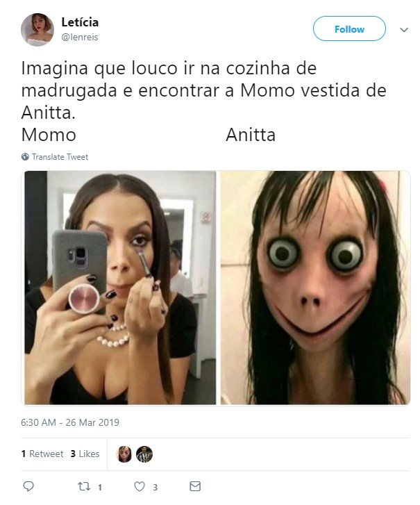 Anitta é comparada à boneca Momo após fazer careta ao se maquiar ...