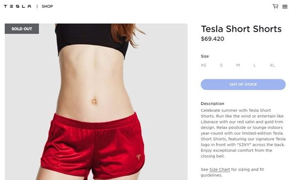 Tesla lança shorts para comemorar desempenho na bolsa e zoa ...
