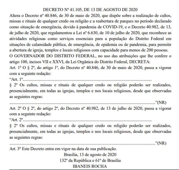 Decreto libera missas, cultos e celebrações em todos os templos e ... Decreto libera missas, cultos e celebrações em todos os templos e ...