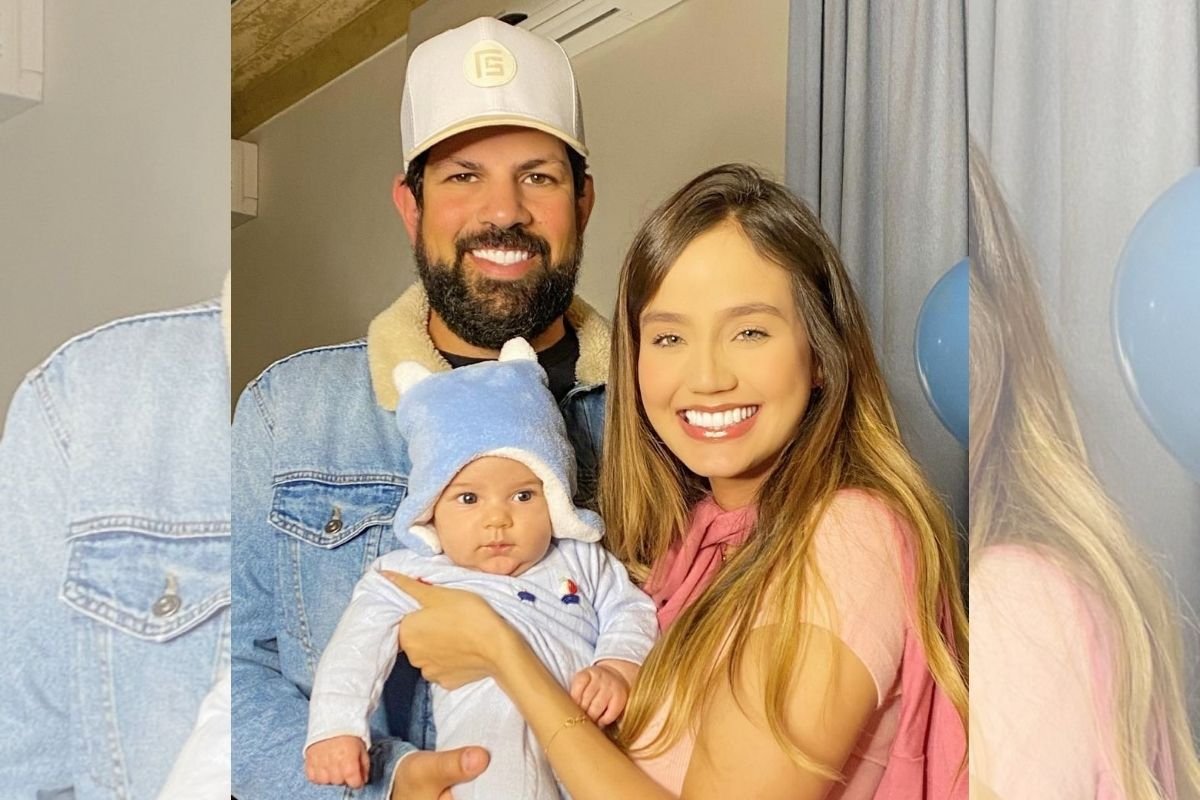 Theo, filho de Biah Rodrigues e Sorocaba, ganha festinha de três meses ...