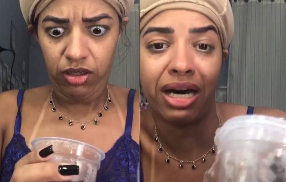 Vídeo. Influencer brasileira ganha pote com cocô e quase vomita ...