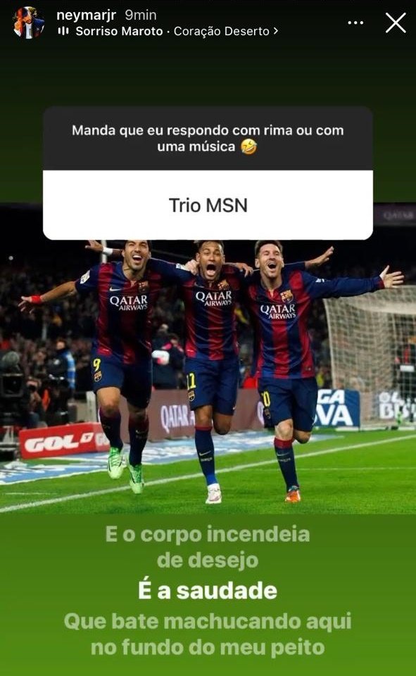 Trio MSN: com saudade, Neymar posta foto ao lado de Messi e Suárez ...