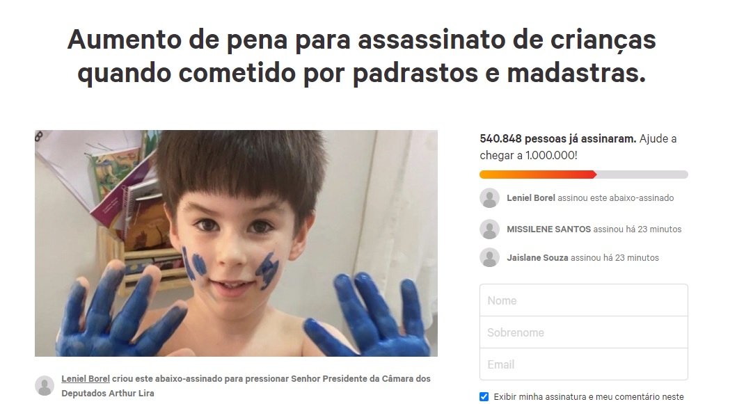 Henry Borel: pai tem 540 mil assinaturas para dobrar pena de padrastos ...