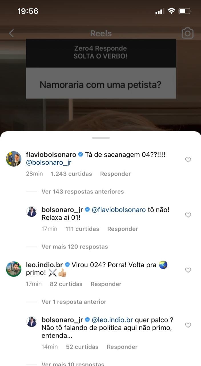 Jair Renan diz que namoraria petista, e Flávio reage: “Tá de sacanagem ... Jair Renan diz que namoraria petista, e Flávio reage: “Tá de sacanagem ...
