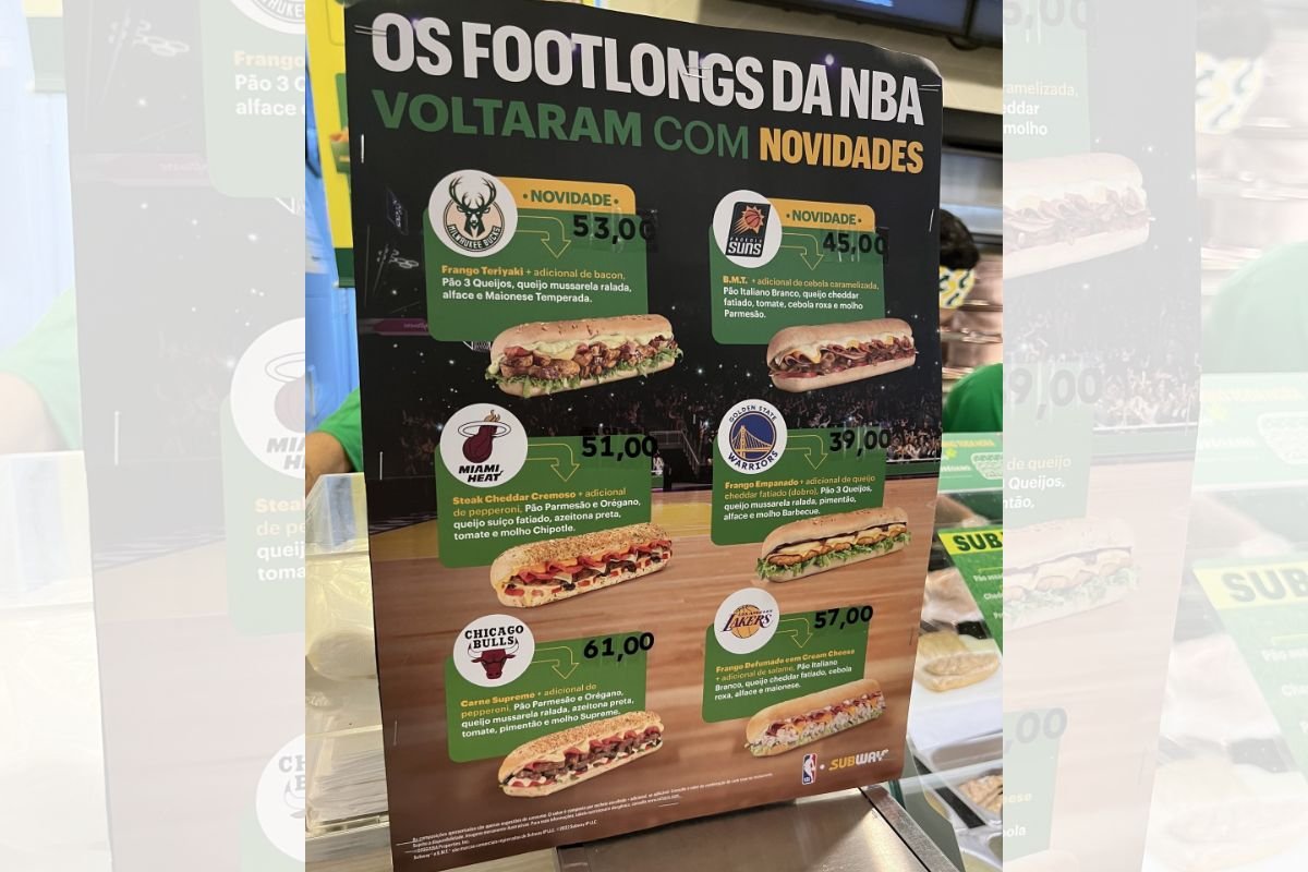 Preços de sanduíches de times da NBA viralizam nas redes sociais ...
