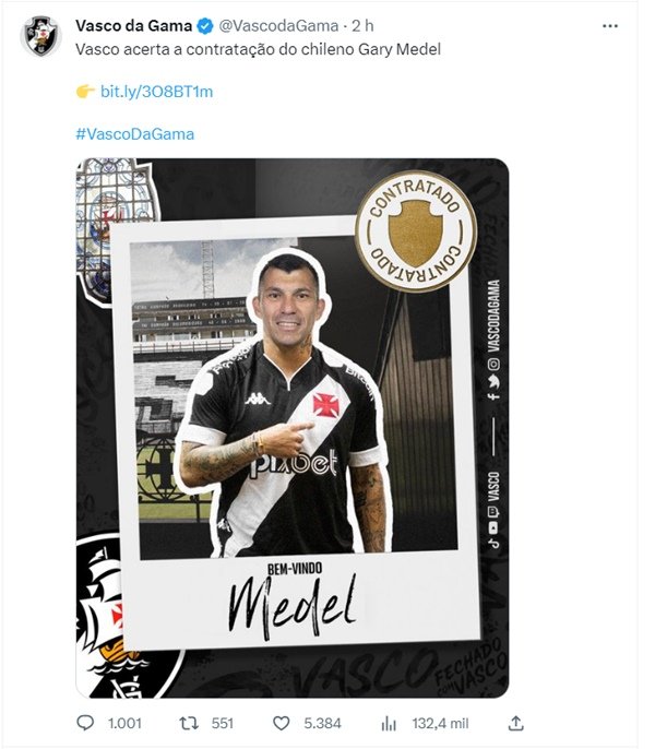 Vasco anuncia Gary Medel, ídolo da seleção chilena, como reforço ...