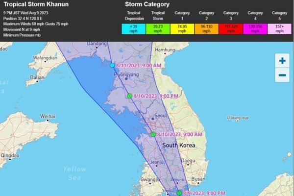 “Não fazia ideia”, diz brasiliense na Coreia sobre tufão que chegará ao país nesta 4ª | Metrópoles