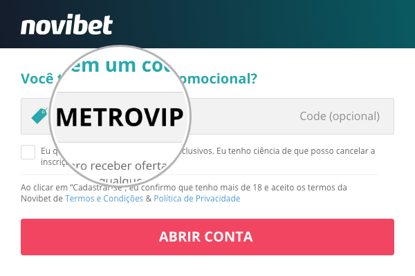 Código promocional Novibet: aposte com METROVIP | Metrópoles