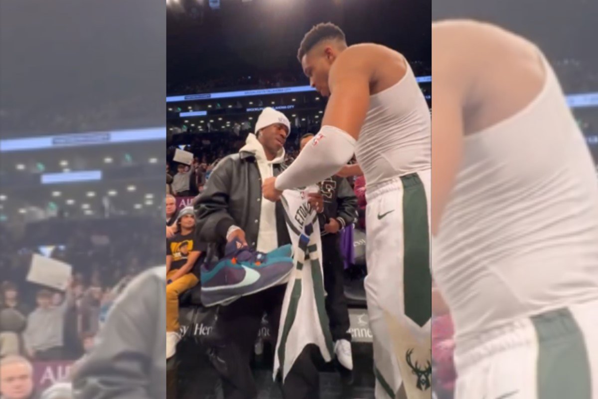 Presente de grego! Vini Jr ganha camisa de Antetokounmpo na NBA ...