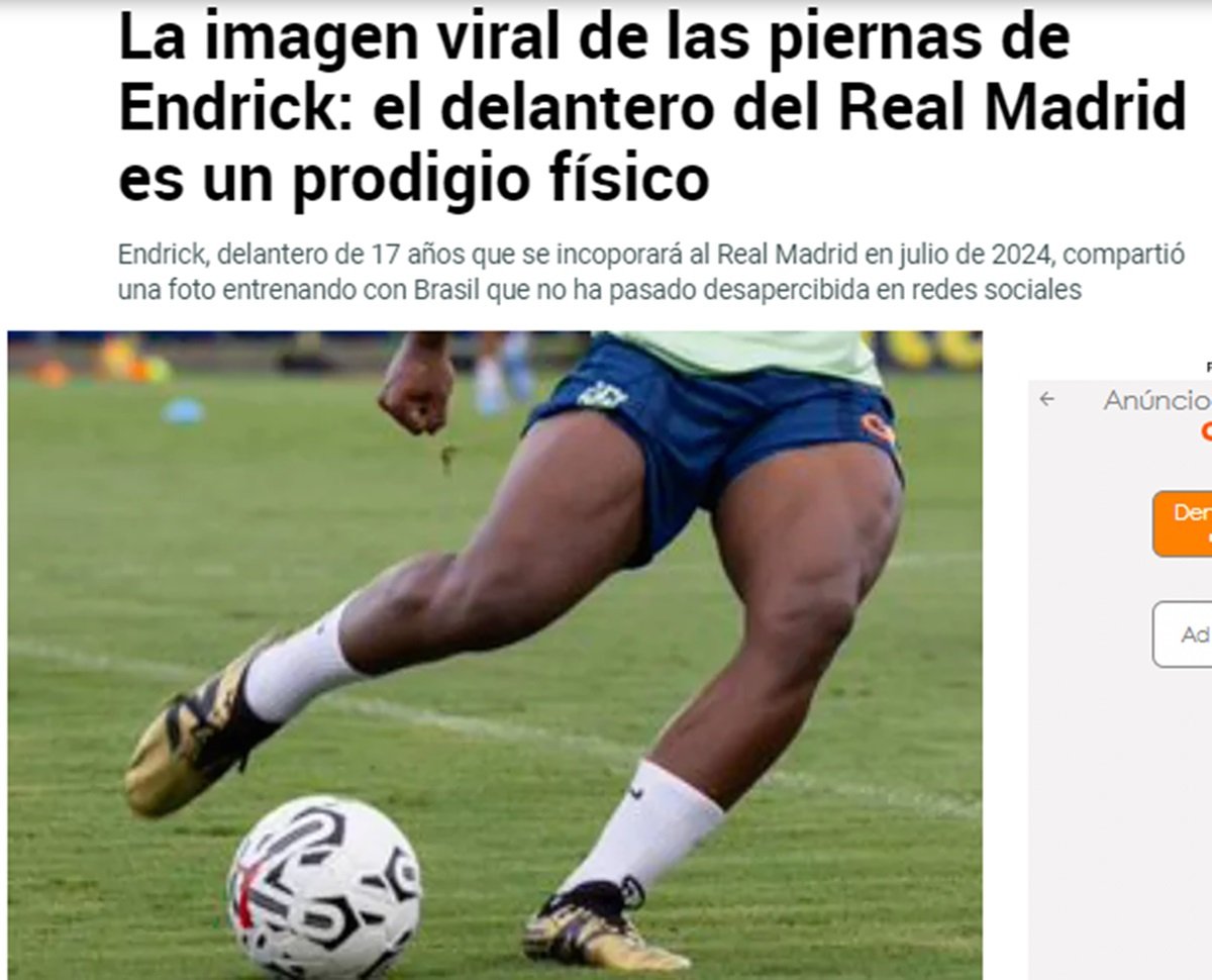 Jornal espanhol destaca forma física de Endrick na Seleção: “Prodígio ...