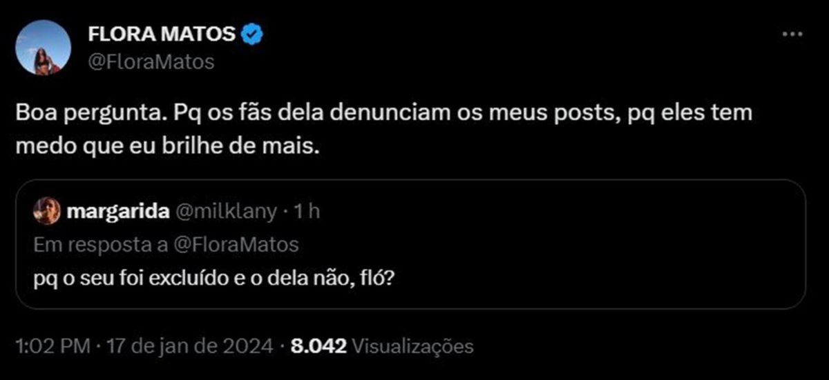 Flora Matos culpa Luísa Sonza por fotos excluídas e dispara ofensas ...